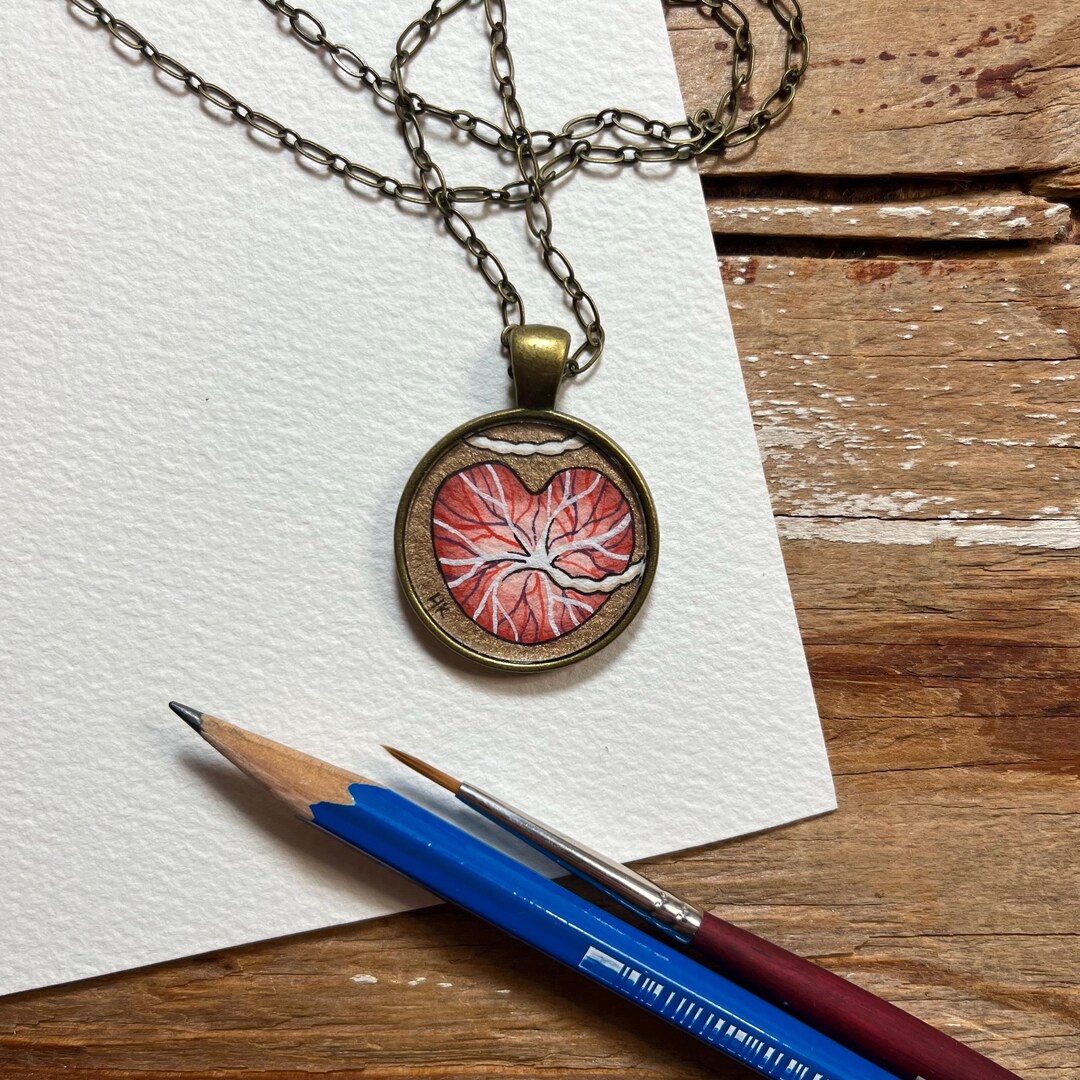 Midwife Gift, Placenta Art Pendant, Original Hand Painted Necklace ...