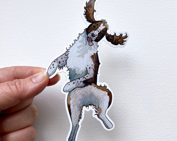 English Springer Spaniel Art Sticker, Dog Vinyl Decal Sticker, Large 6 ...