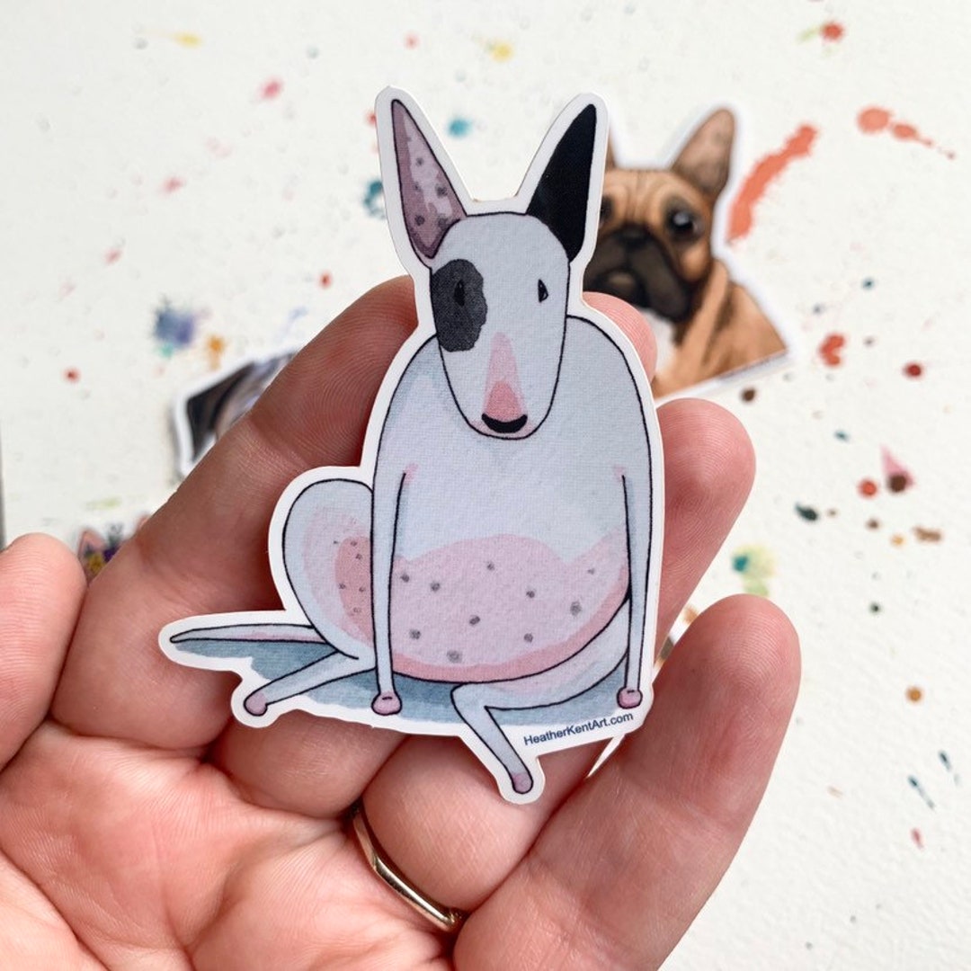 Bull Terrier Sticker, Dog Vinyl Sticker, 3inch, Doggos - FREE SHIPPING ...