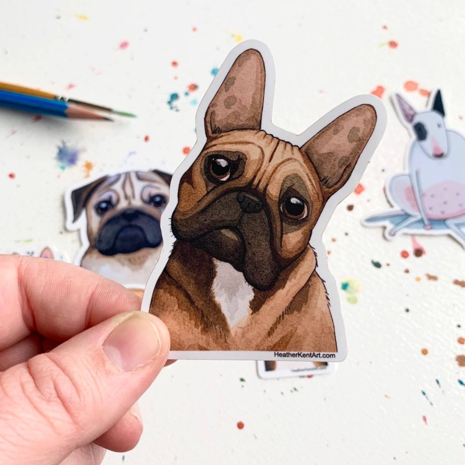 French Bulldog Dog Breed Sticker, Dog Vinyl Sticker, 3inch, Doggos ...