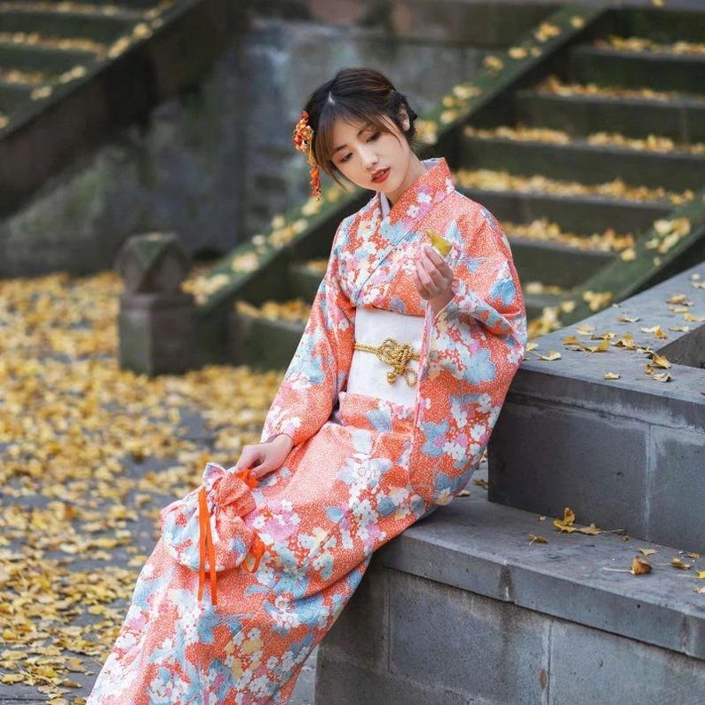 Pre-made Japanese Yukata Costume, Traditional Japanese Kimono Pink ...
