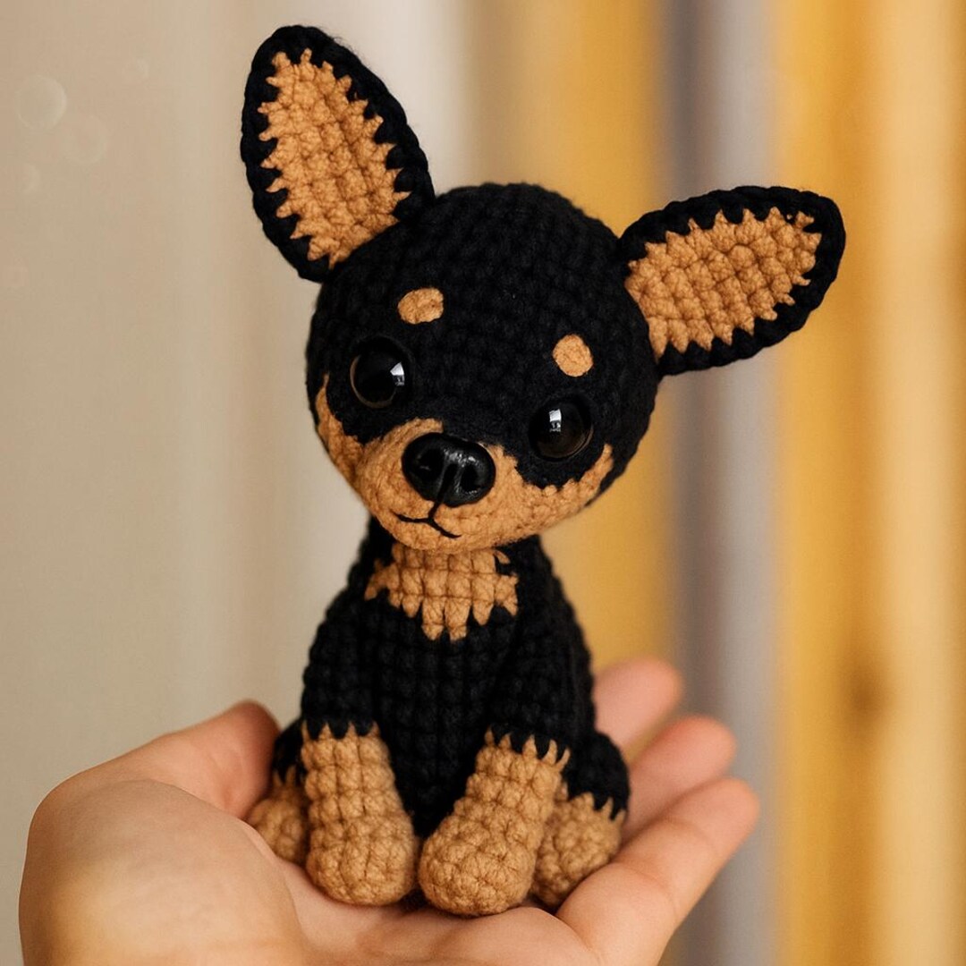 Crochet Pinscher Puppy Pattern - Amigurumi Dog PDF Tutorial, Pinscher ...
