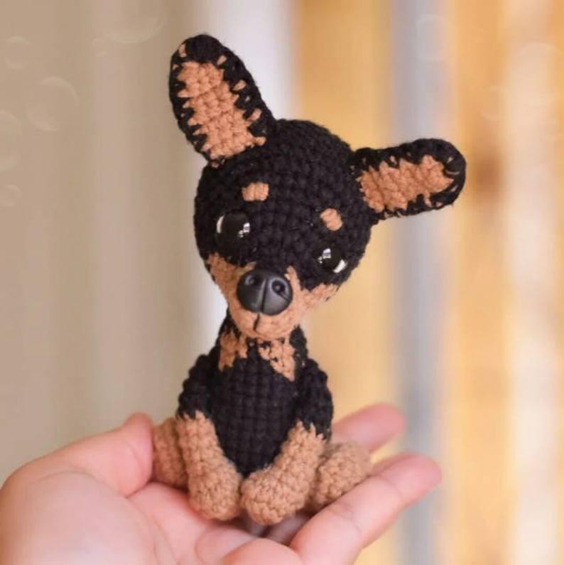 Crochet Pinscher Puppy Pattern - Amigurumi Dog PDF Tutorial, Pinscher ...