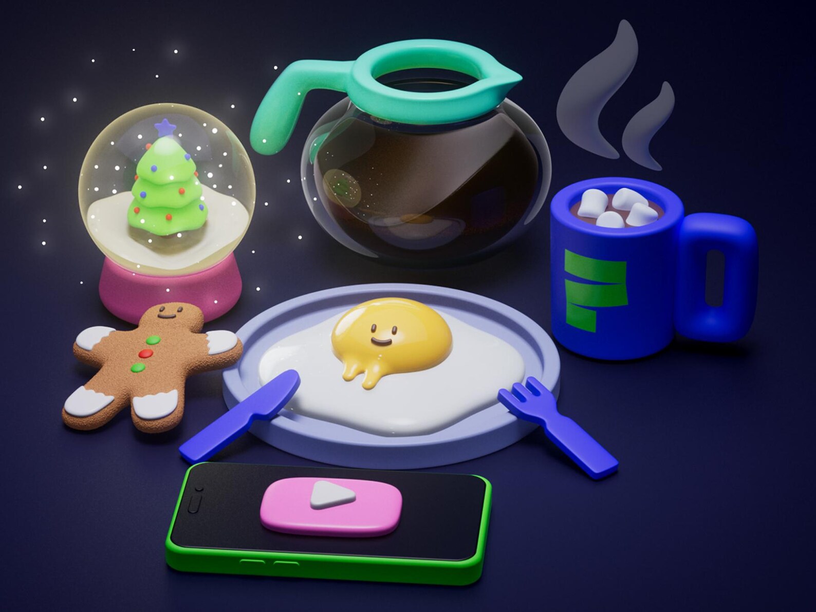 Cozy 3D Objects | Cozy 3D Objects Pack for Blender and Cinema 4D | Cute ...