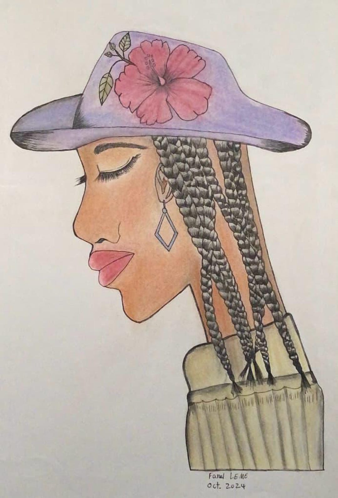 Haitian Art Charcoal Drawing of A Person - Etsy