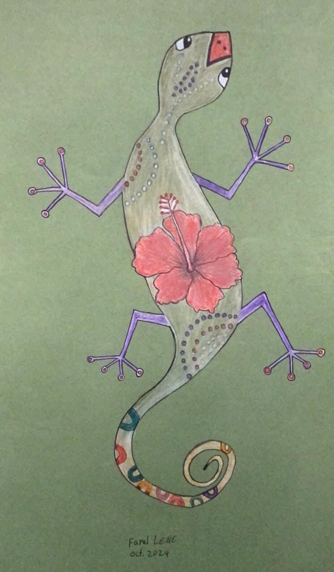 Haitian Art Charcoal Drawing of A Gecko - Etsy