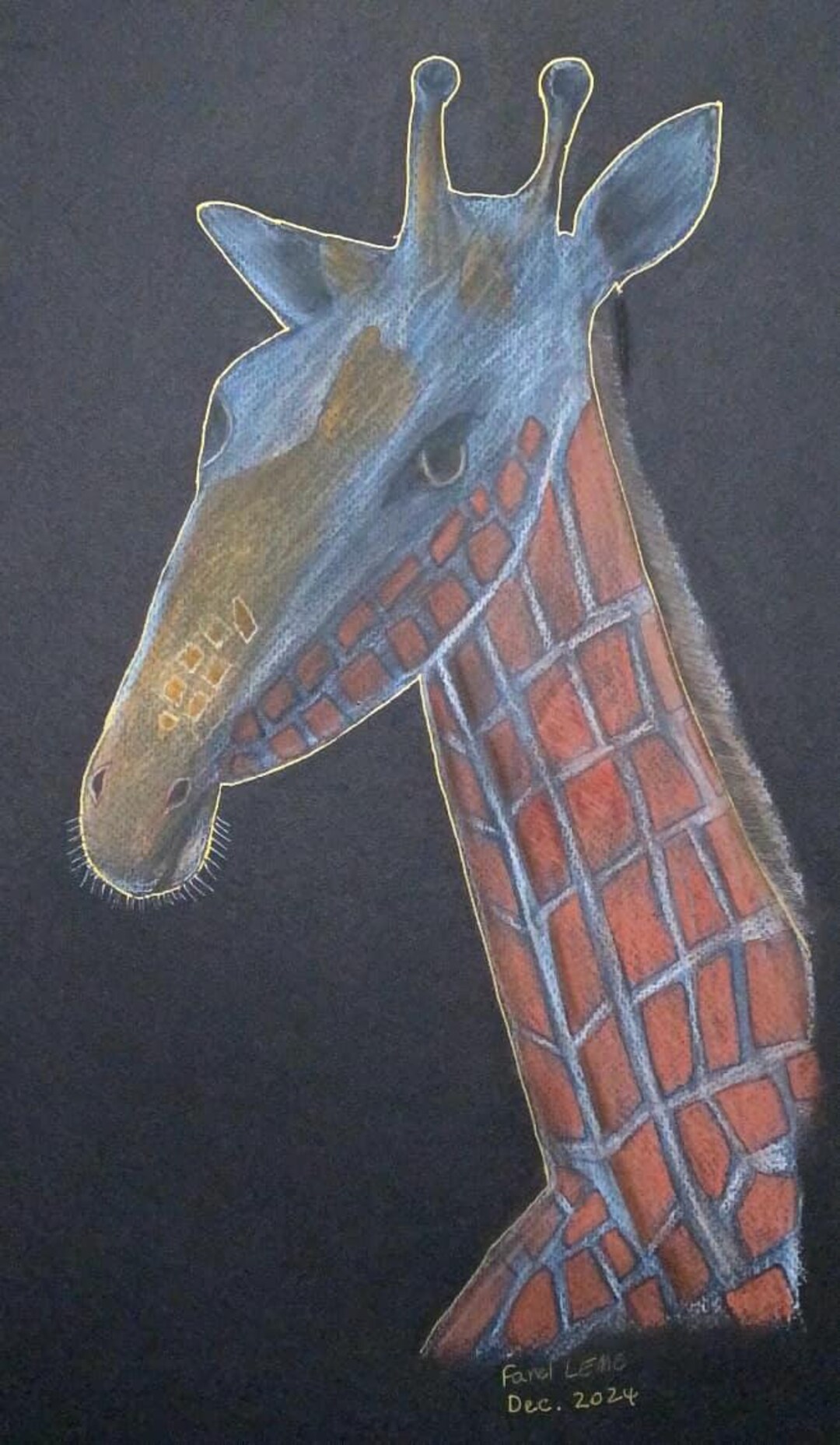 Haitian Art Charcoal Drawing of A Giraffe - Etsy