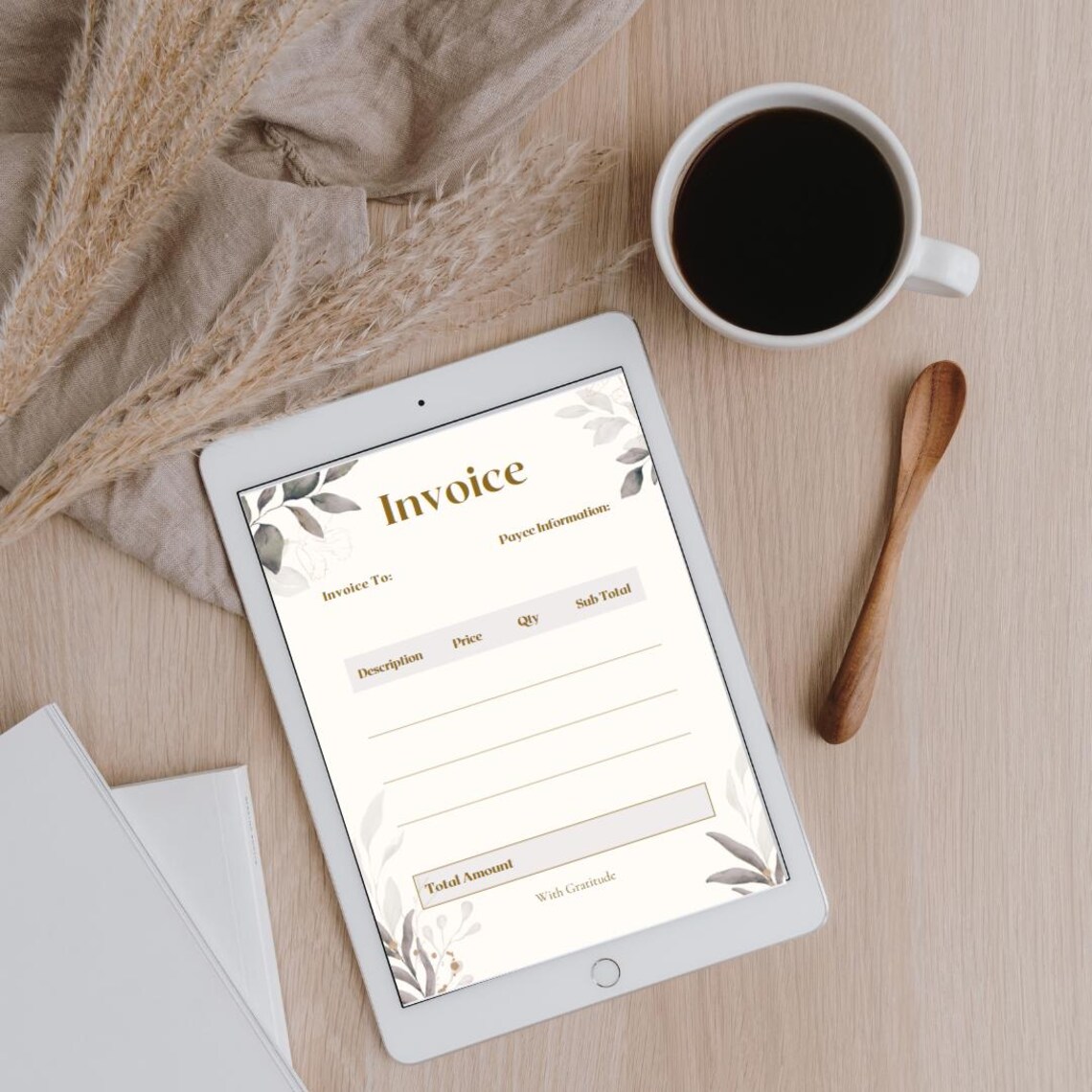 Flower Boarder Invoice Simple and Elegant Invoice for Professional ...