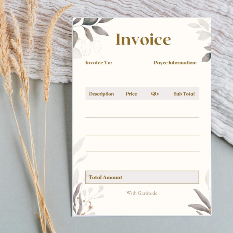 Flower Boarder Invoice Simple and Elegant Invoice for Professional ...