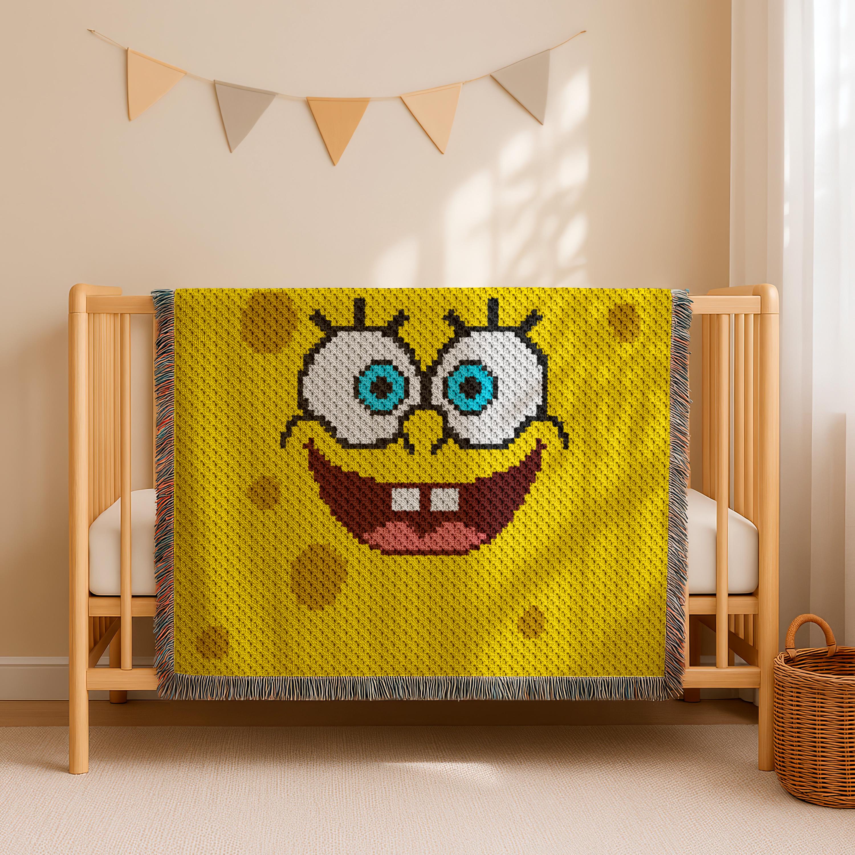 Spongebob Squarepants Blanket C2C CROCHET PATTERN 90x90 Squares Afghan ...
