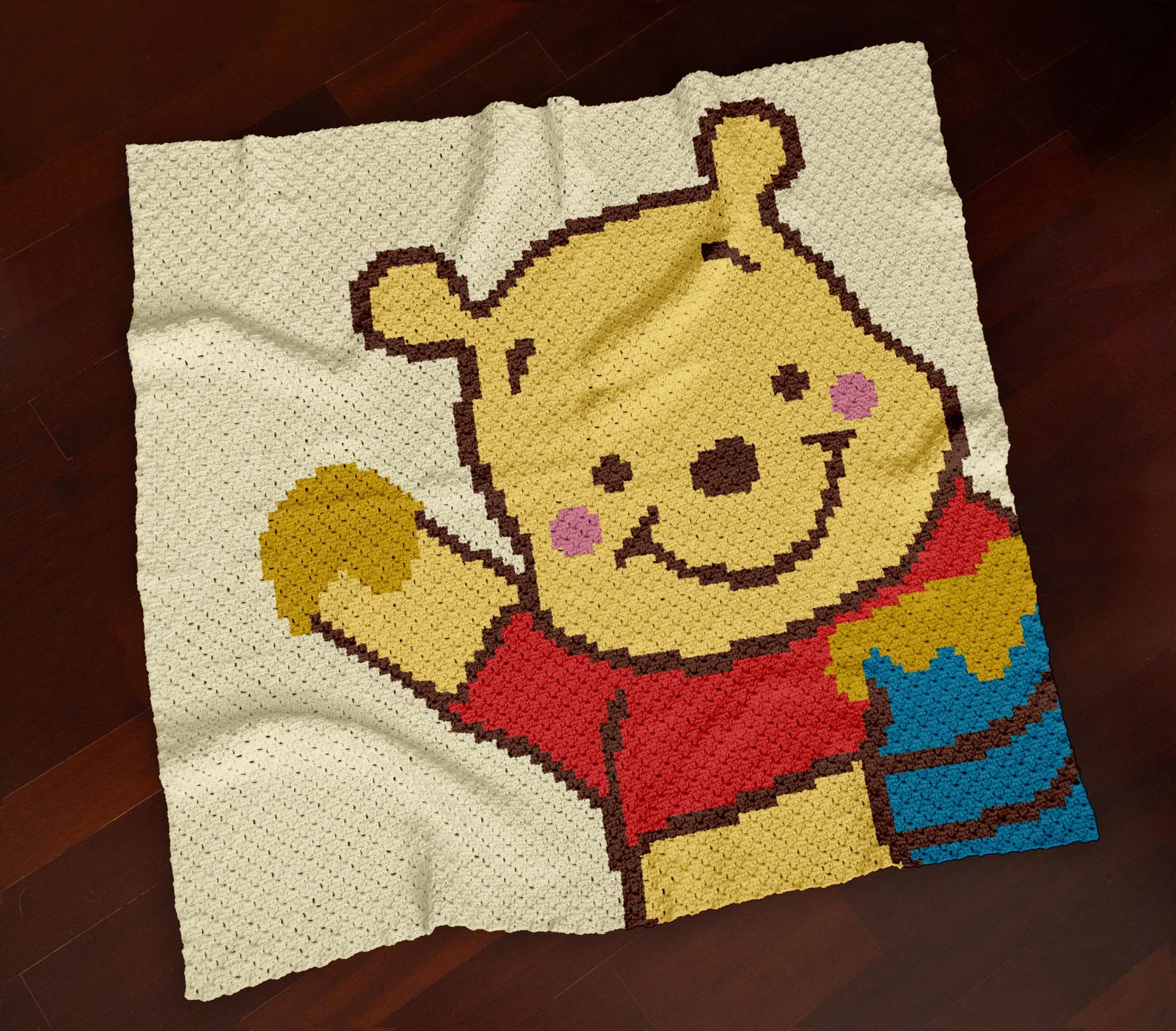 Winnie the Pooh Honey Pod Blanket C2C CROCHET PATTERN 90x90 Squares ...
