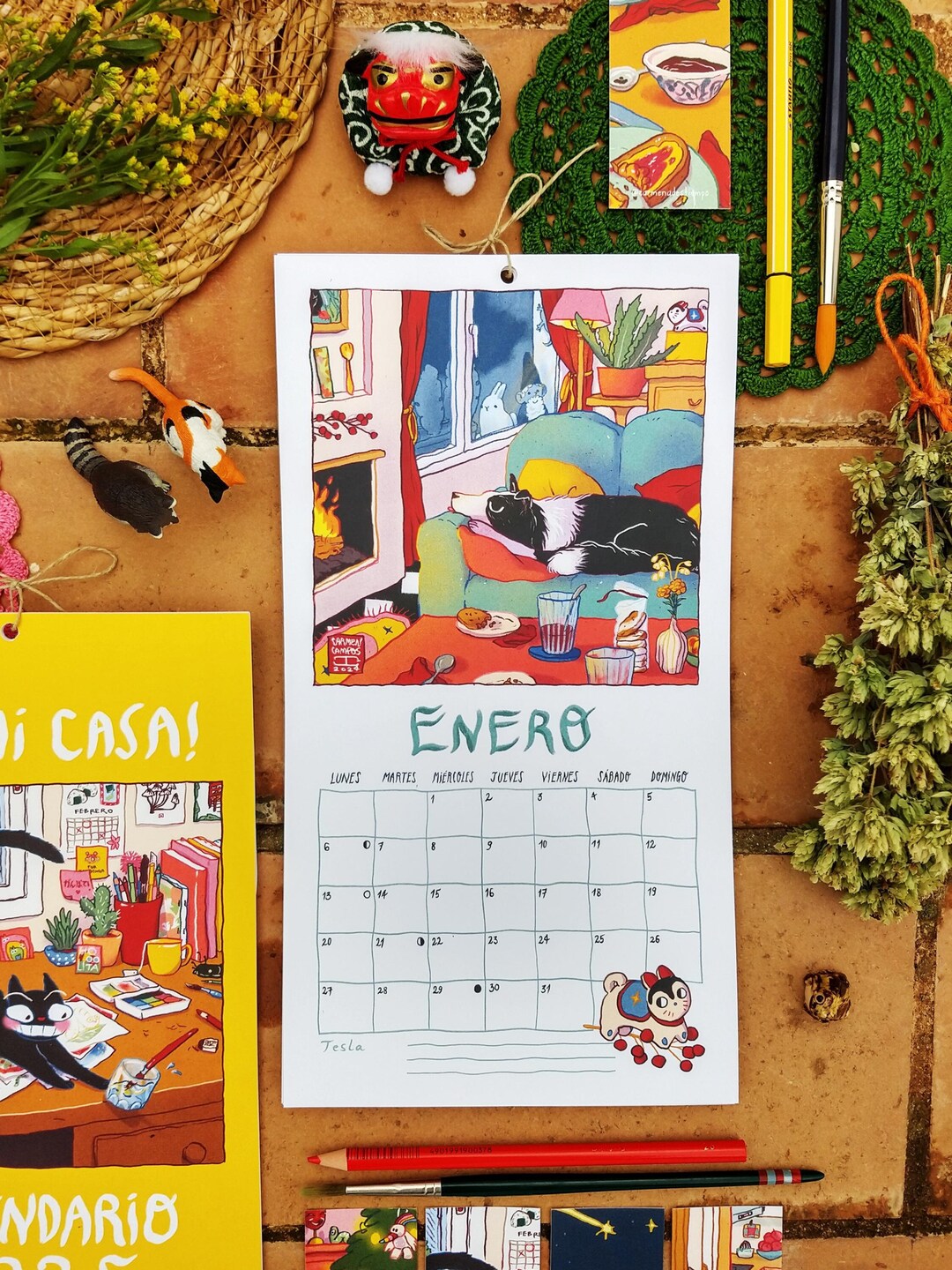 Illustrated 2025 Calendar hey, My Home Cheerful and Cozy Calendar With ...