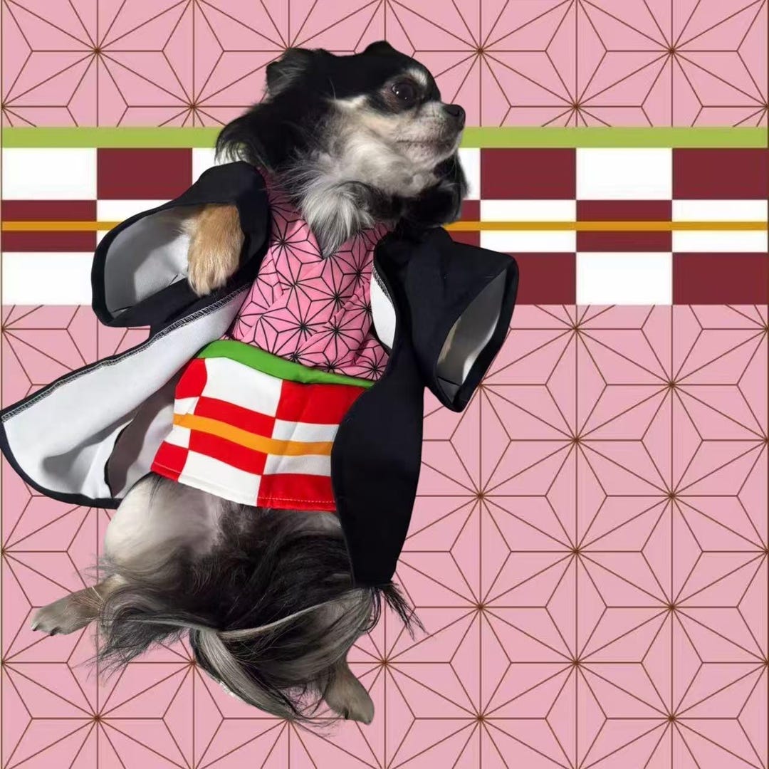 Dog Cat Anime Themed Kimono | Demon Slayer Nezuko | Cosplay Outfit ...