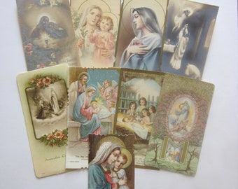Vintage Set of 24 Blessed Mother Mary Assorted Holy Cards Prayer Cards ...