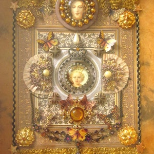 Religious Art Assemblage Mixed Media Original Art Religious Decor Child ...