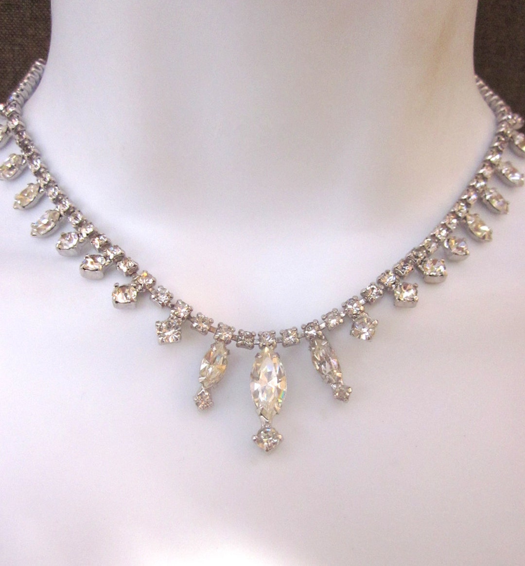 Kramer Vintage Rhinestone Necklace - Etsy