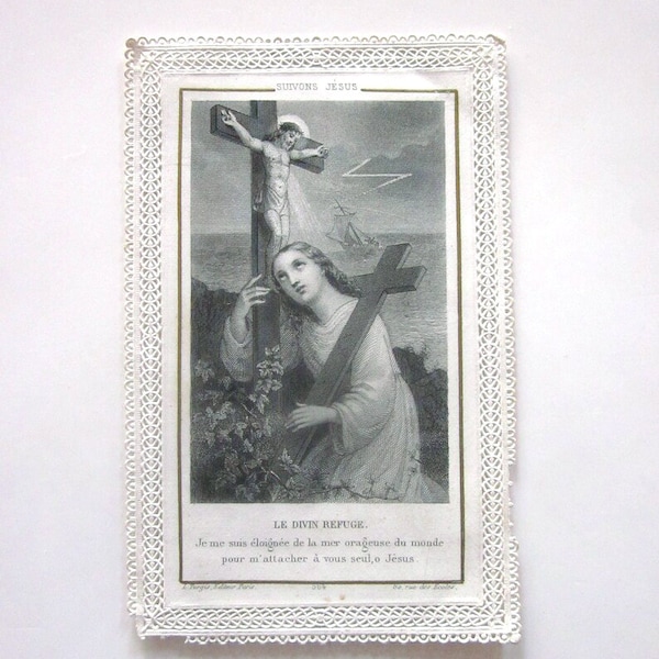 Antique French Lace Holy Card - Etsy