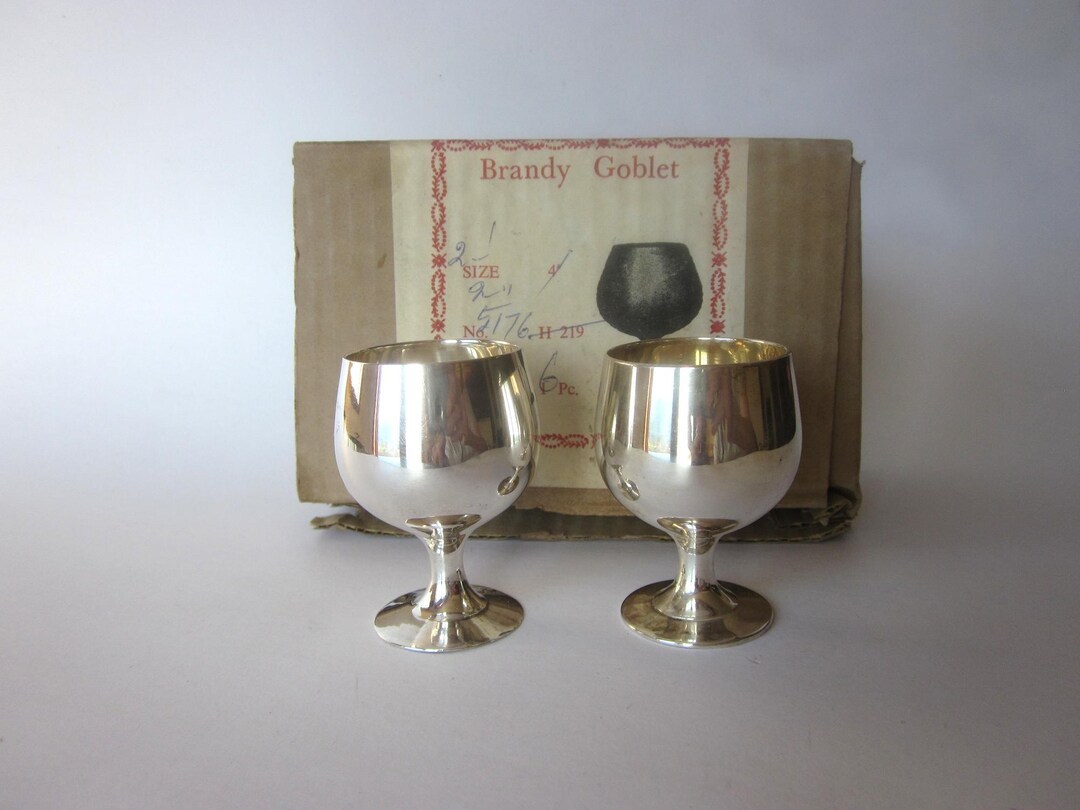 Vintage Six Silver Goblets Cordial Cups Brandy Snifter - Etsy