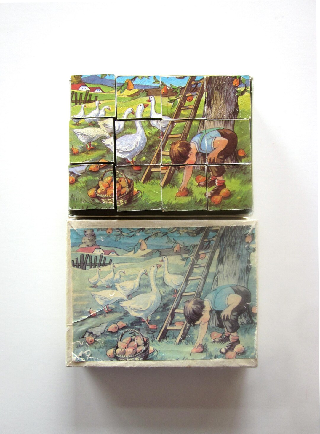 Children’s Vintage German Wood Blocks Puzzle Cubes - Etsy