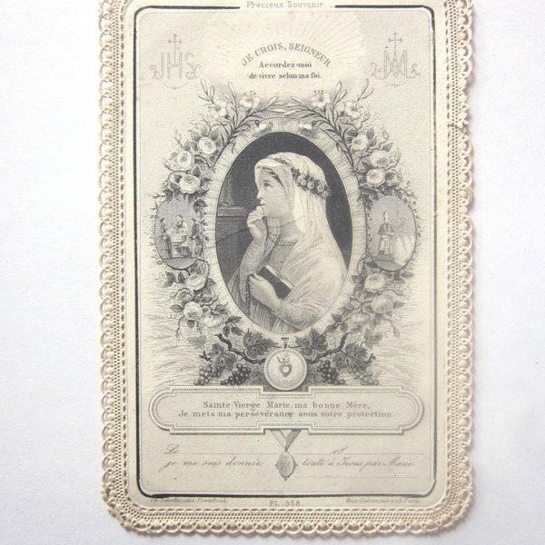Antique French Lace Holy Card - Etsy