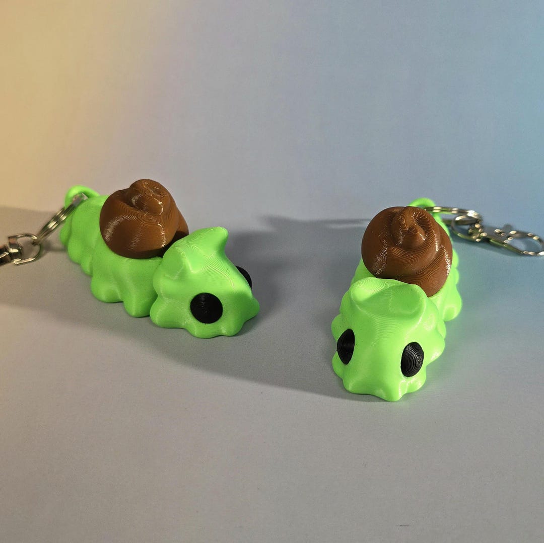 Lime Green Flexi Snail Keychain: Articulated Fidget Toy - Etsy