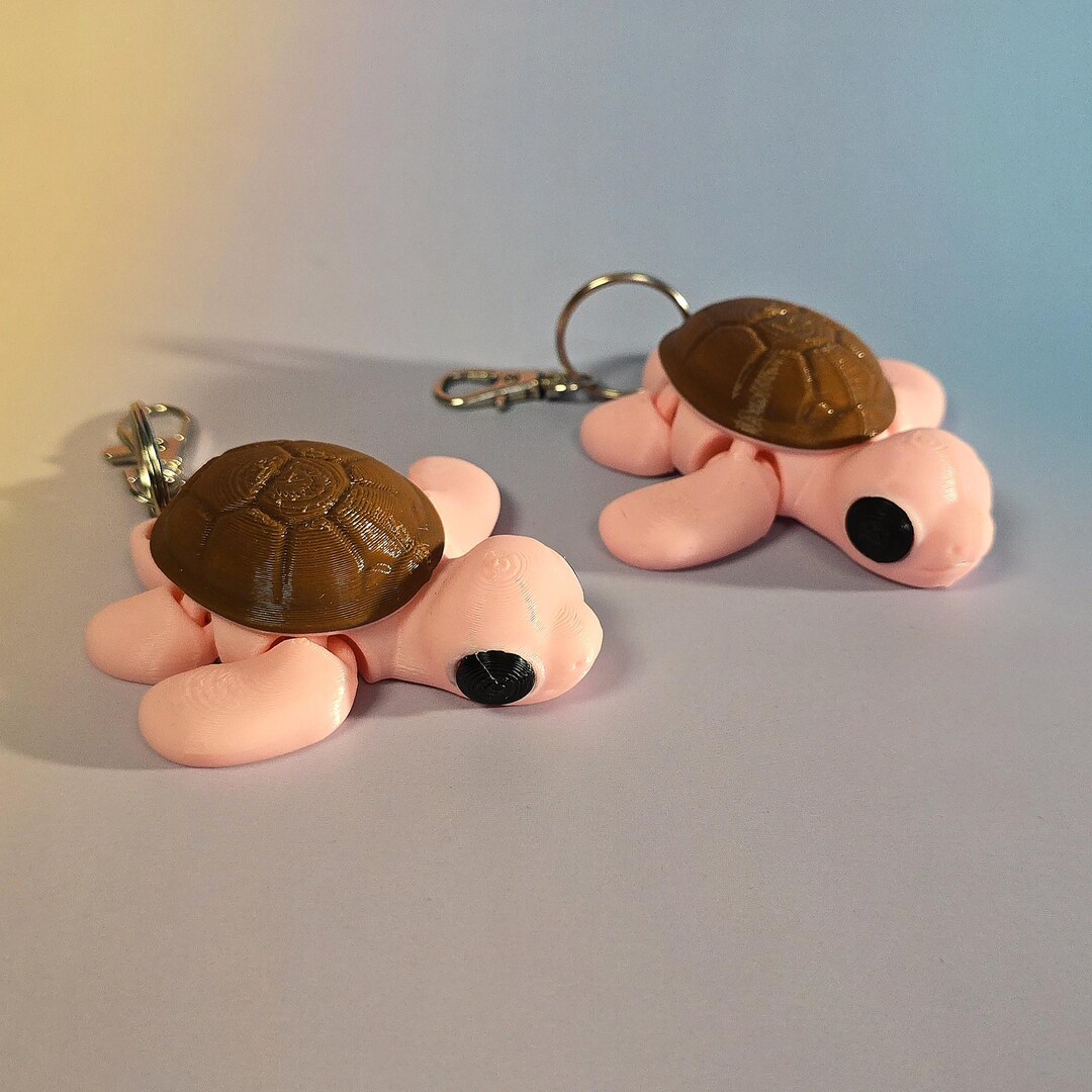 Flexi Turtle Keychain: 3D Printed Articulated Fidget Toy - Etsy