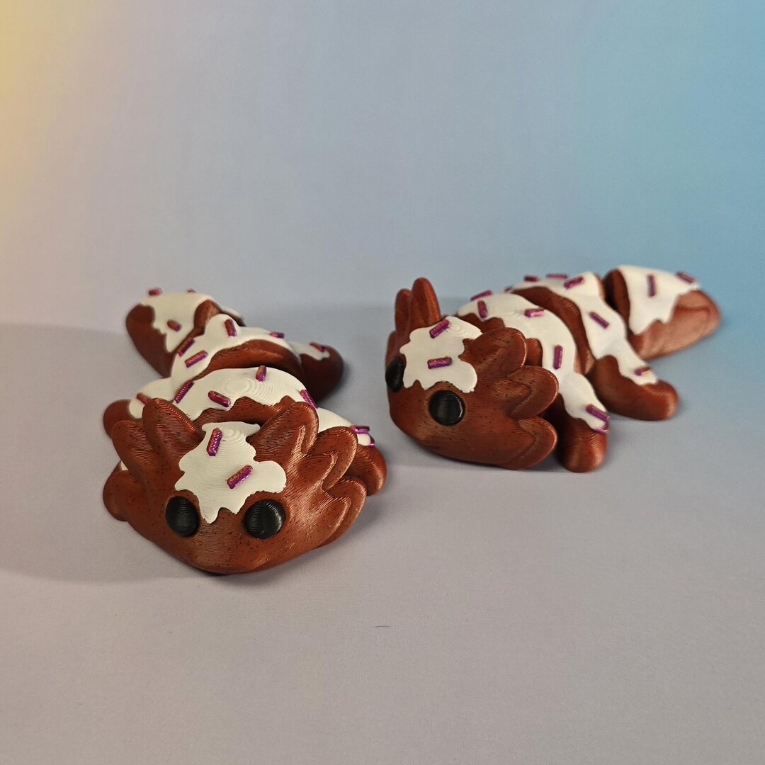 Mini Frosted Axolotl: Articulated Gingerbread-inspired Toy - Etsy