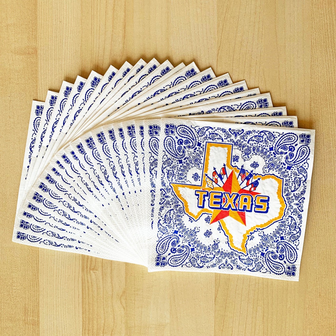 Texas Paper Napkins: Texas Star & Six Flags Napkins. Set of 20 - Etsy