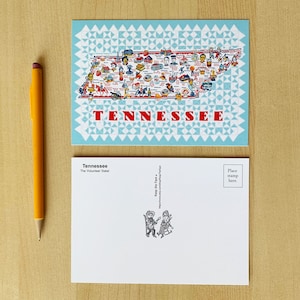 Tennessee Map Postcard: Illustrated Road Trip Art, Set of 10 - Etsy
