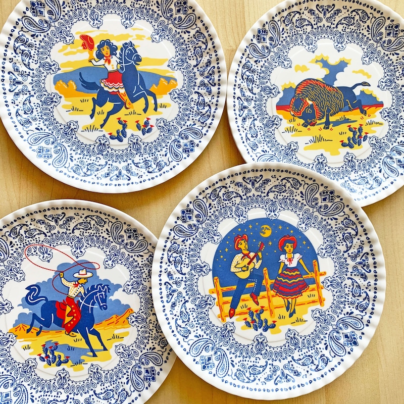 Western Pottery Plates - Etsy