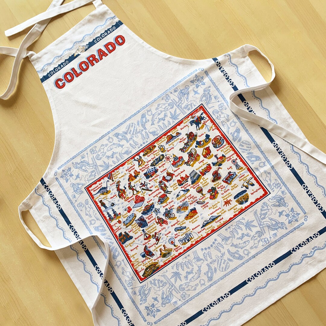 Colorado Map Apron, Cotton Butcher Apron - Etsy