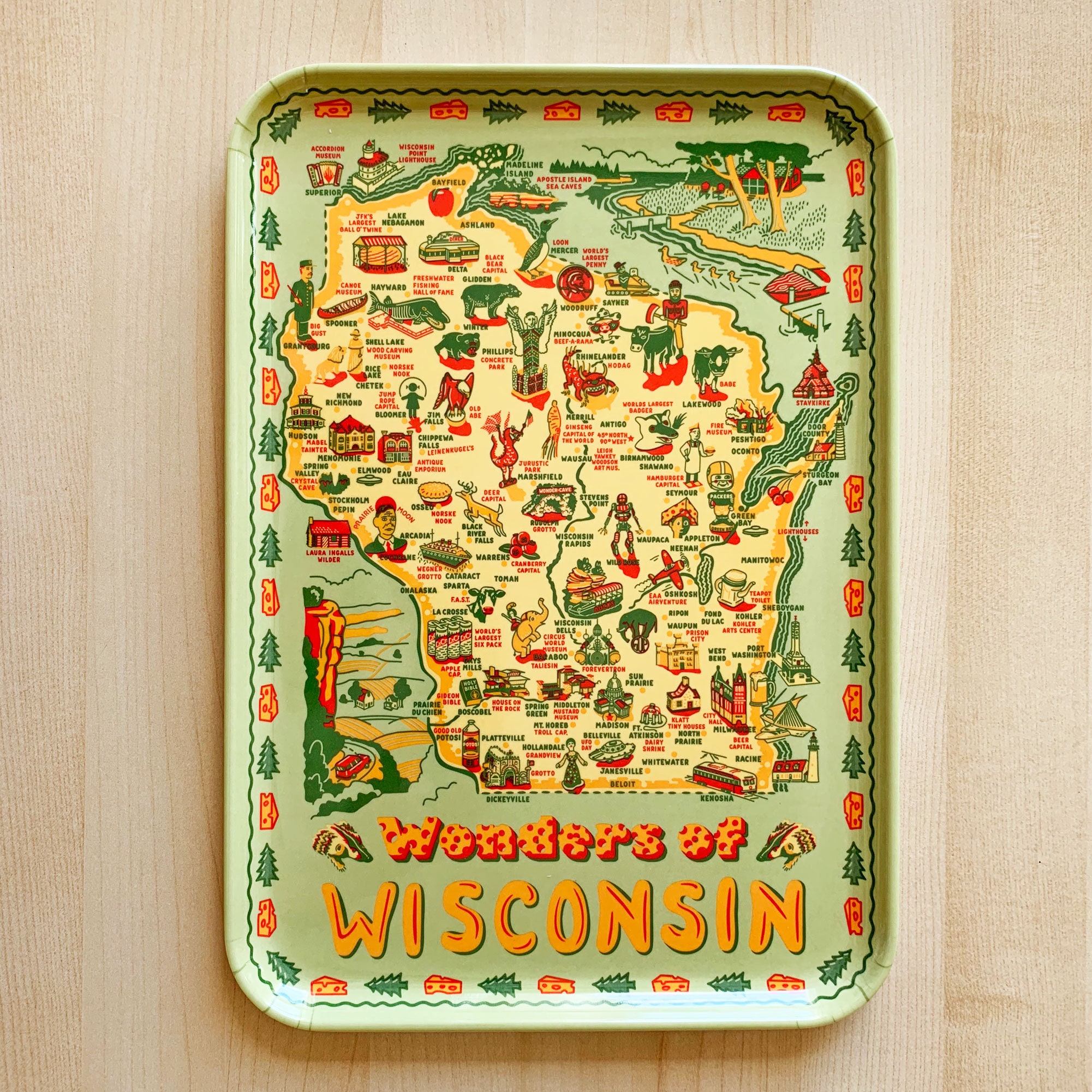 Wisconsin Tray 9 by 13 Melamine Tray Wonders of | Etsy