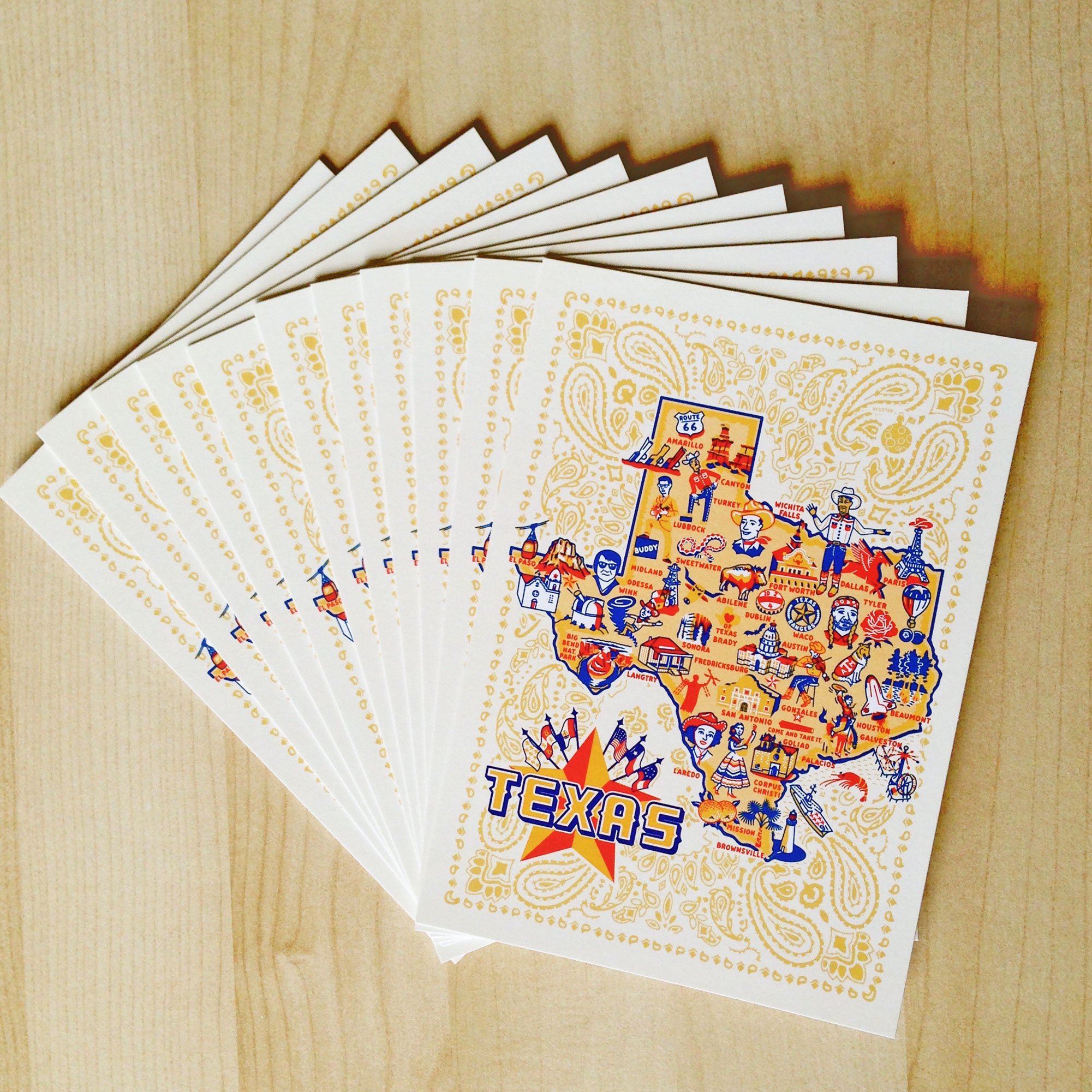 Texas Postcards Set of 10 6 X 4.25 Texas Icon | Etsy