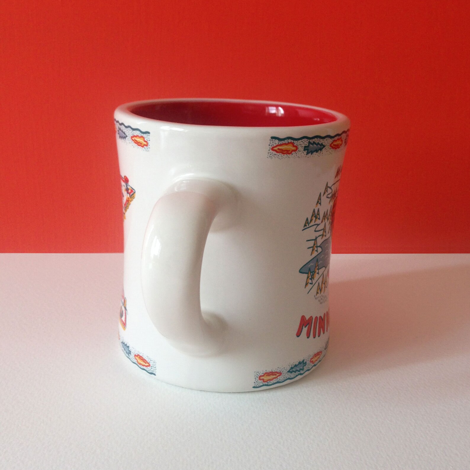 Minnesota Diner Mug: Paul Bunyan & State Map Stoneware Coffee Cup, 12 ...