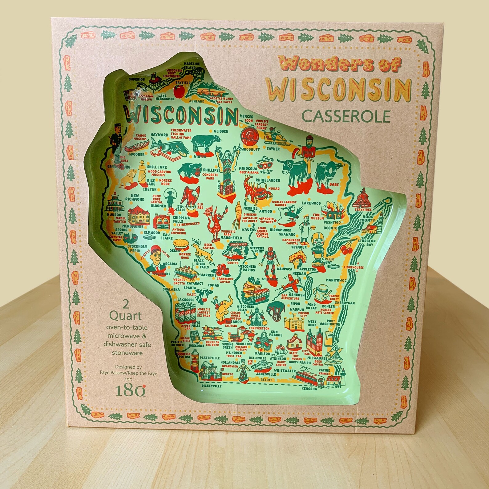 Wisconsin Casserole Stoneware 2-quart Gift-boxed Wisconsin - Etsy