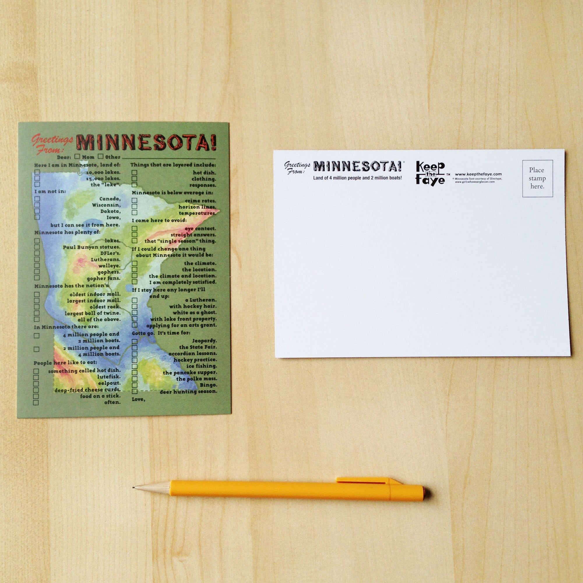 Minnesota Checklist Postcard: Greetings From MN, 4.25x6" - Etsy
