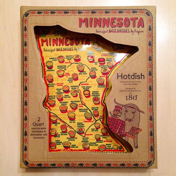 Mn Casserole Dish Minnesota Hot Dish Map Minnesota Hot Dish Etsy