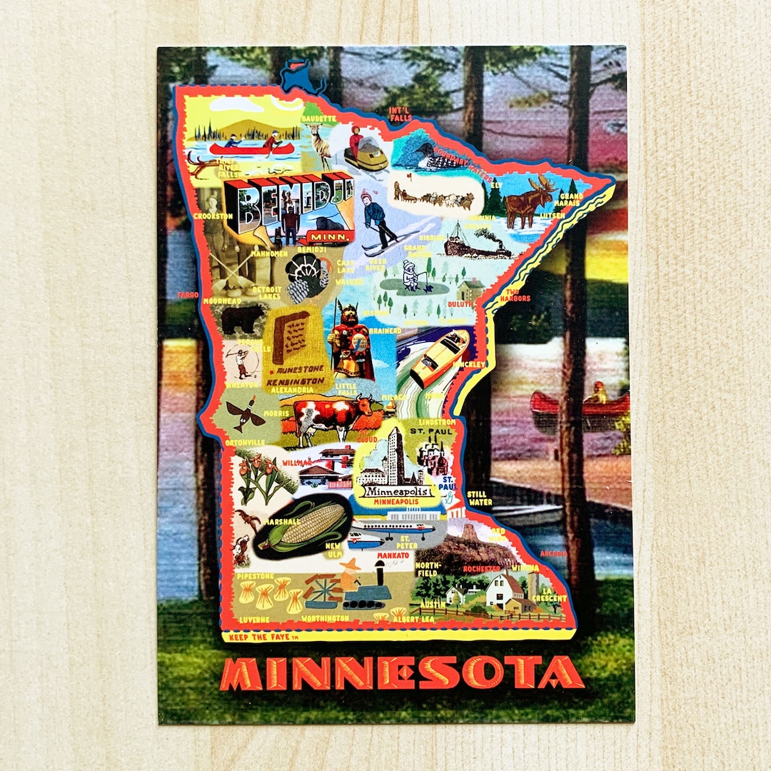 Minnesota Postcard 4.25 by 6 Minnesota Collage - Etsy