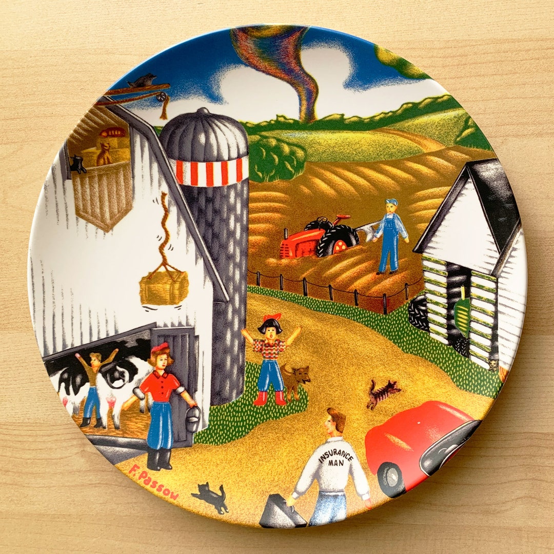 Farm Melamine Plate: Down on the Farm Scene, 10" - Etsy