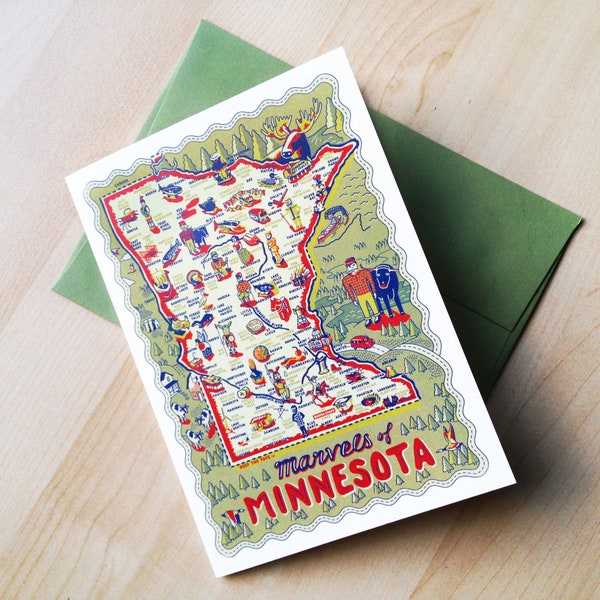 Minnesota Card - Etsy