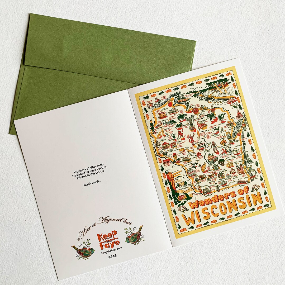 Wisconsin 5x7 Card - Wonders Of, Wonders of Wisconsin Blank Card, WI ...