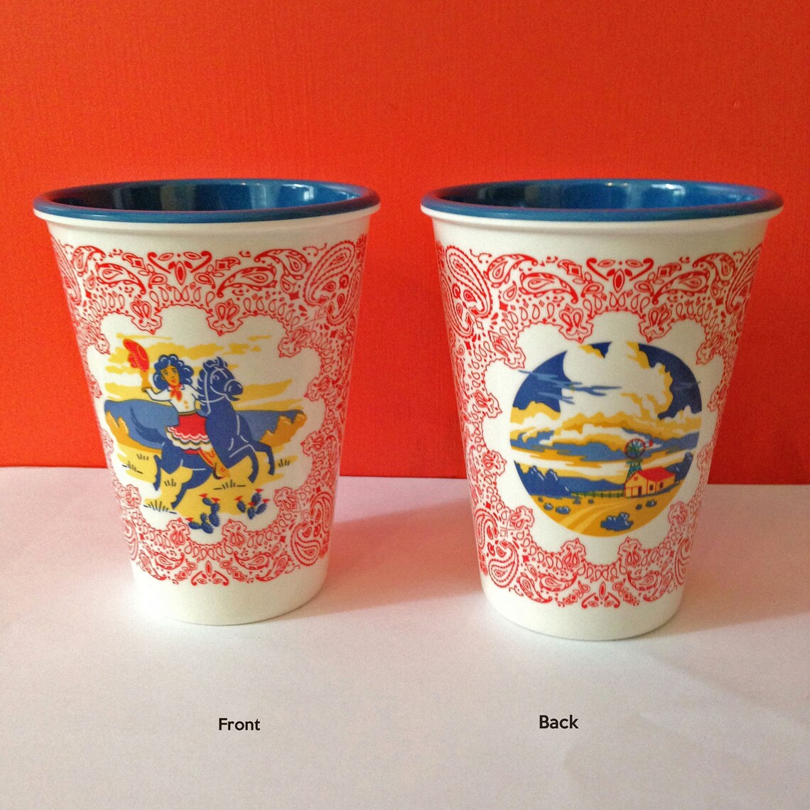 Western Cups Set of 4 12 Oz Melamine Cups Western - Etsy