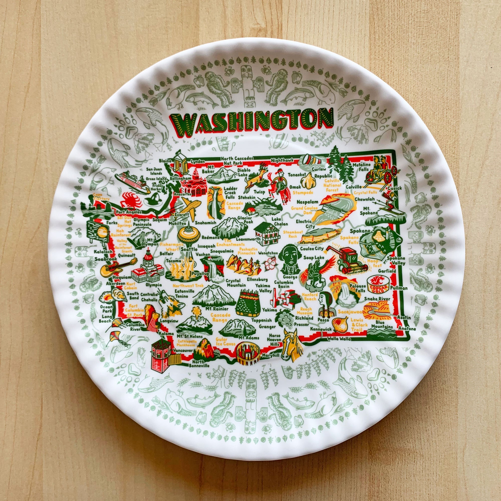 State Map Plates, 9" Melamine, Your Choice - Etsy
