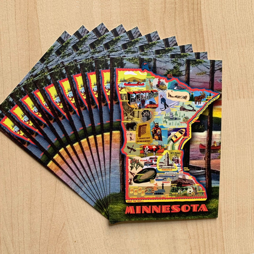 Minnesota Postcard Set of 10, 4.25" by 6", Minnesota Collage Postcard ...