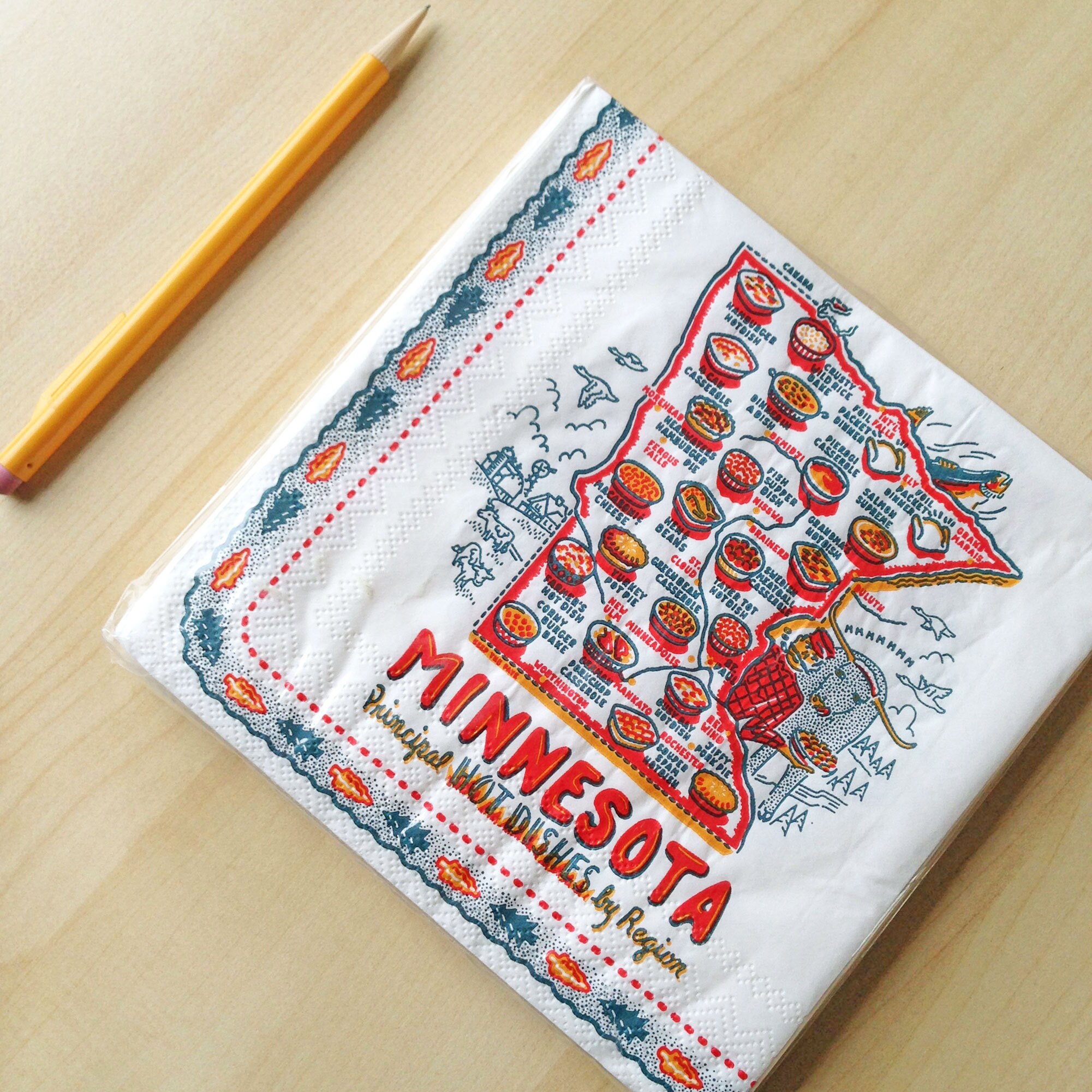 MN Paper Napkin Set 20 Napkin Set 6.5 foldedMinnesota | Etsy