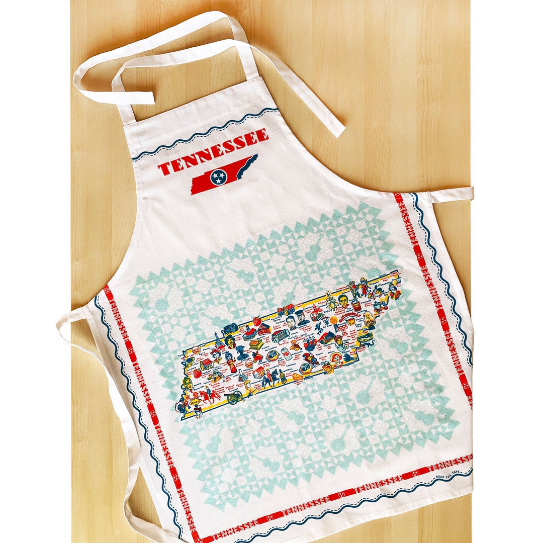 Tennessee Map Apron: Silkscreened Cotton Butcher Apron - Etsy
