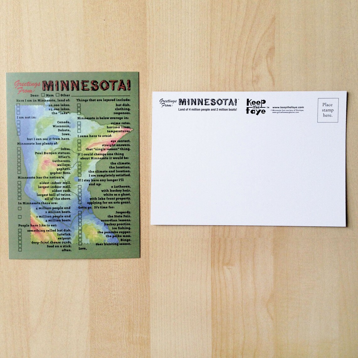 Minnesota Checklist Postcard: Greetings From MN, 4.25x6" - Etsy