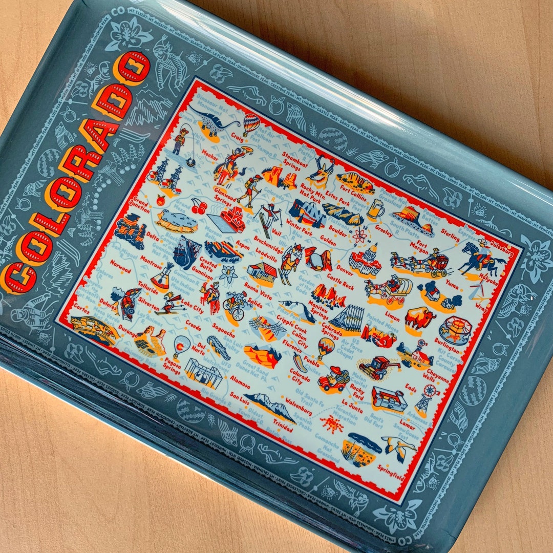 Colorado Map Tray, State Icons Melamine Platter, 9x13" - Etsy