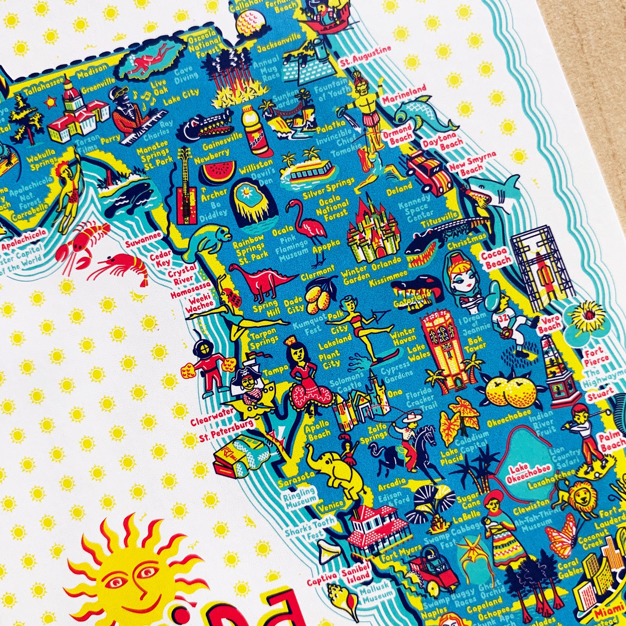 Florida Map Postcard, 6x4.25" - Etsy