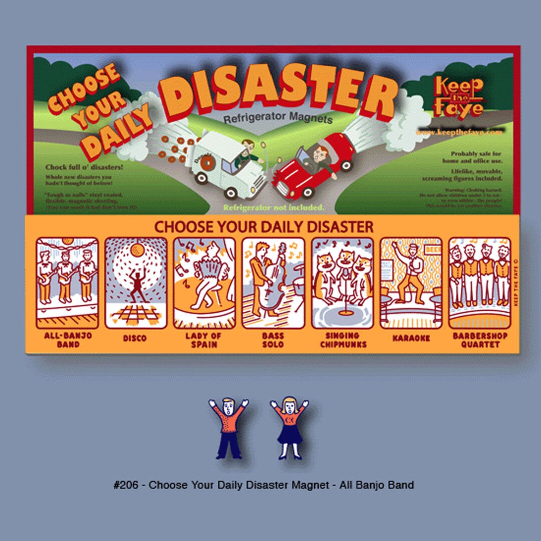 Interactive Disaster Fridge Magnet: All Banjo Band, Music Themed - Etsy